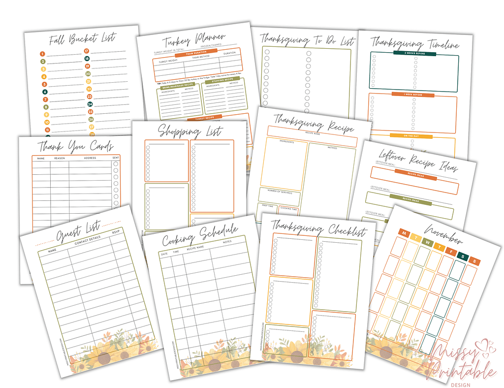 Free Printable Thanksgiving Planner to Organize Your Holiday ...