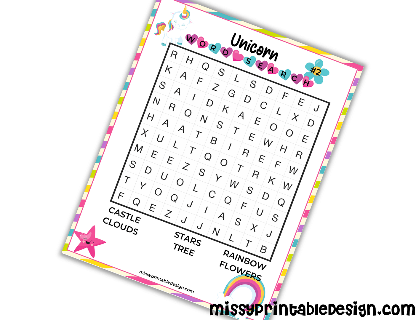 Free Printable Unicorn Word Searches - MissyPrintableDesign