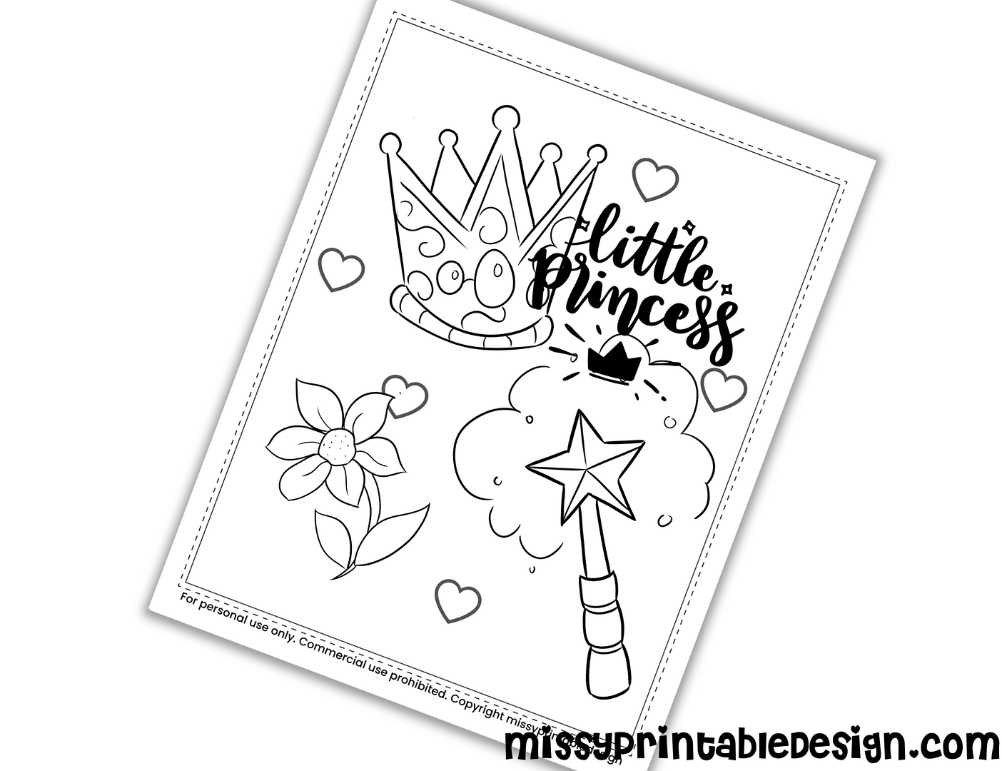 Free Printable Princess Coloring Pages - MissyPrintableDesign