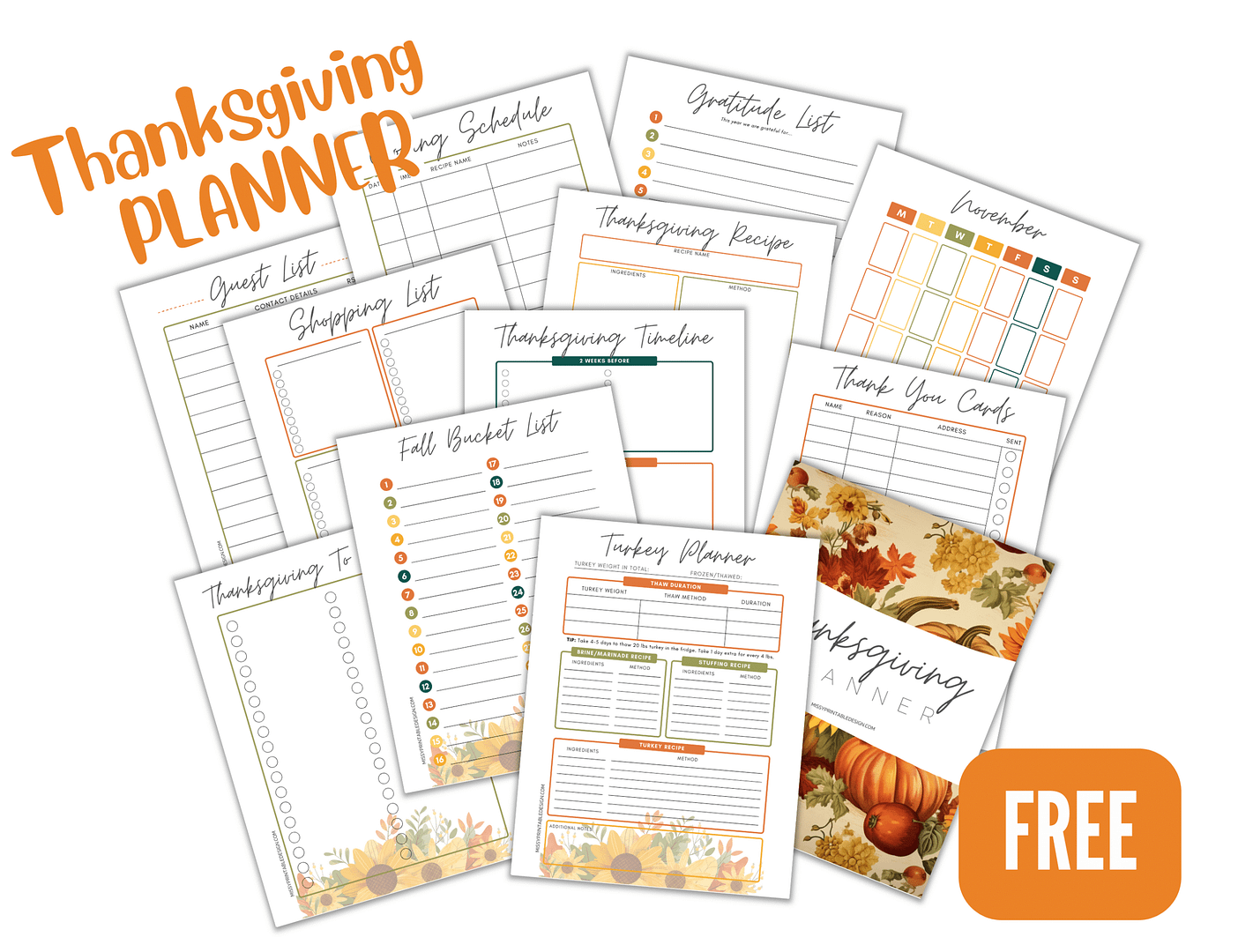 Free Printable Thanksgiving Planner to Organize Your Holiday ...