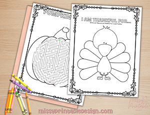 Free Printable Thanksgiving Activities - MissyPrintableDesign