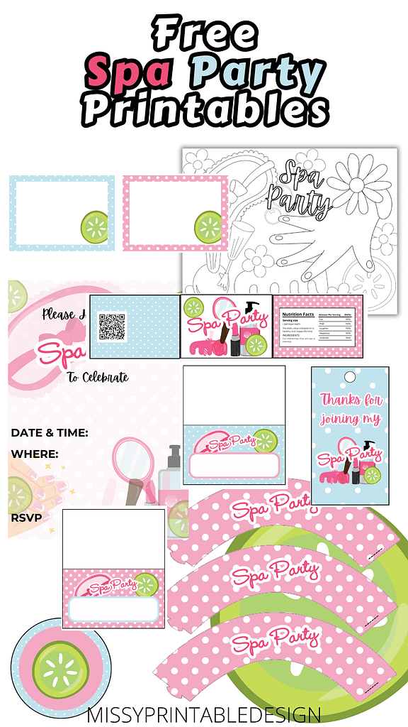 Free Spa Party Printables - MissyPrintableDesign