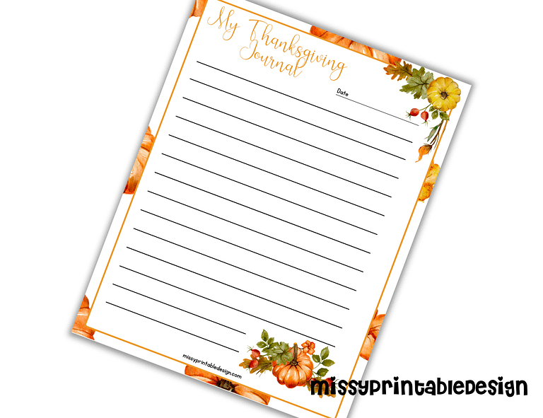 100 Thanksgiving Journal Prompts + Free Journals - MissyPrintableDesign